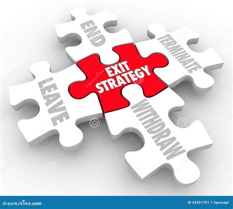 Exit Strategy Puzzle Pieces Words Way Out Plan Clause Stock Illustration Illustration Of