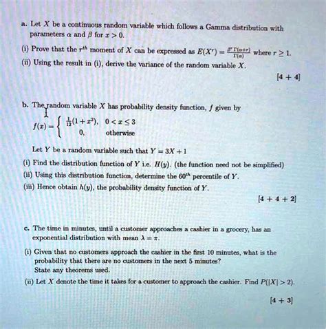 solved let x be a continuous random variable which follows a gamma
