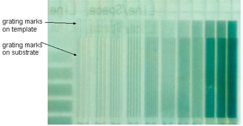 figure 3 optical micrograph through template during alignment