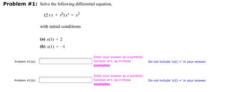 solved problem 1 solve the following differential