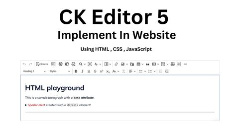 introduction to ckeditor how to embed ckeditor in html page ck