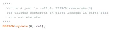 Guide pour enregistrer des données dans la mémoire EEPROM d une carte
