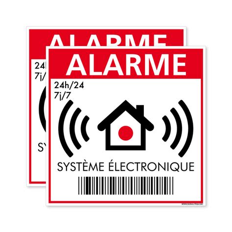Lot de Autocollants Alarme Système Électronique Intervention h
