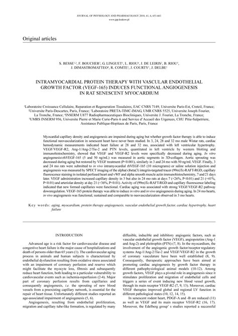 Pdf Intramyocardial Protein Therapy With Vascular Endothelial Growth