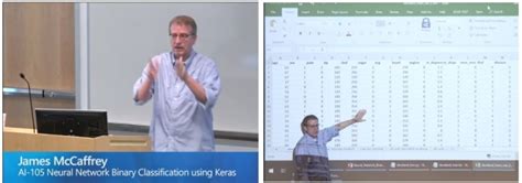 I Give A Talk On Binary Classification Using Keras James D Mccaffrey