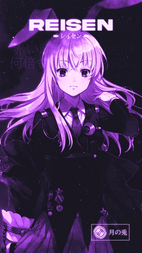 Wallpaper Touhou Reisen Udongein Inaba Purple Background Anime Girls Japanese Purple Hair