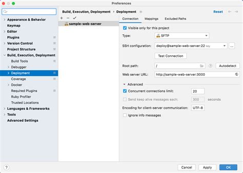 Deploy Apps Using Deployment Configurations Rubymine Documentation