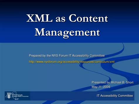 PPT XML As Content Management PowerPoint Presentation Free Download ID