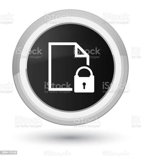 安全文檔圖示 黑色圓角 按鈕向量圖形及更多保安圖片 保安 保護 圓形 Istock
