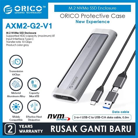 Jual Orico Axm2 G2 V1 Case External Ssd M2 2280 2242 Nvme Enclosure