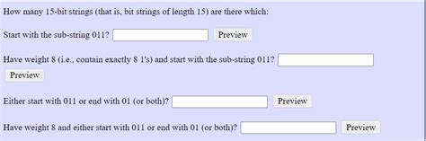Solved How Many 15 Bit Strings That Is Bit Strings Of