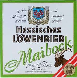 Drink Label Hessisches Lowenbier Maibock Brauerei Malsfeld Germany