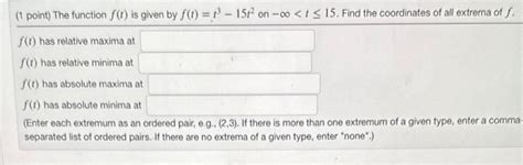 Solved Point The Function F T Is Given By F T T T Chegg Com