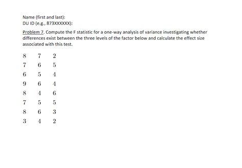 Solved Compute F Stat Please Show Work I Ve Done The Chegg