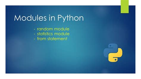 Modules In Python Random And Statistics Module Term 2 Class 11th