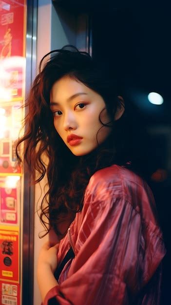 Premium Ai Image Candid Shot Film Photography Of A Beautiful Asian Girl