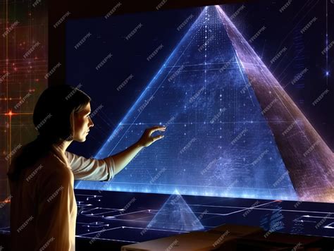 Premium Ai Image Teacher Teaching Pyramids History In Hologram Map Ai Education Technology Ai