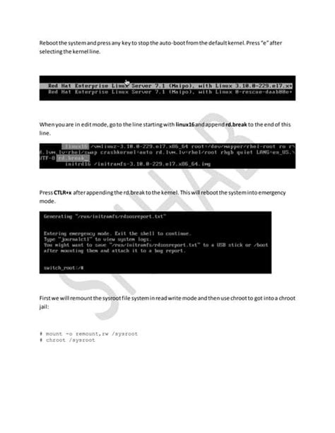 Rhel 7 Root Password Reset Pdf
