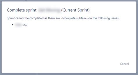 Solved Sprint Cannot Be Completed As There Are Incomplete
