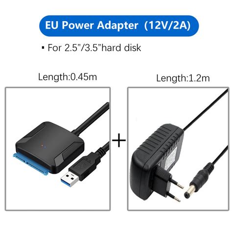 Купити Перехідник адаптер Usb 3 0 Sata для Hdd 2 5 3 5 з блоком
