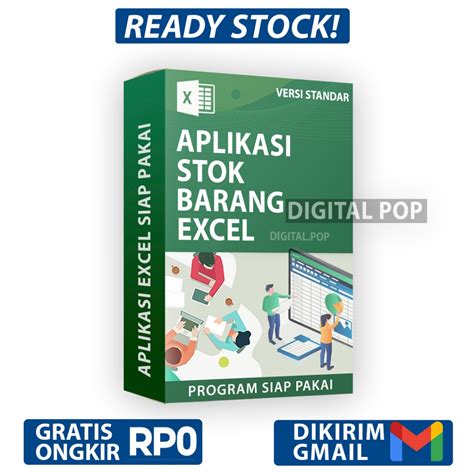 jual aplikasi stok barang excel versi standar program siap pakai