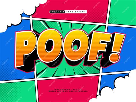 Premium Vector Comic Editable Text Effect Poof