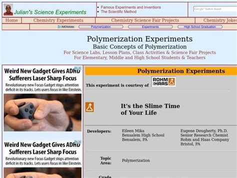 Polymerization Experiments Lesson Plan For 1st 12th Grade Lesson Planet