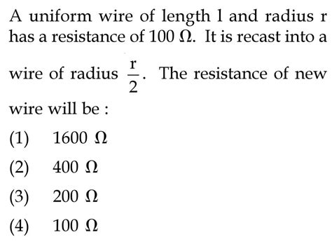A Uniform Wire Of Length And Radius R Has A Resistance Of N It Is Recast Into A Wire Of