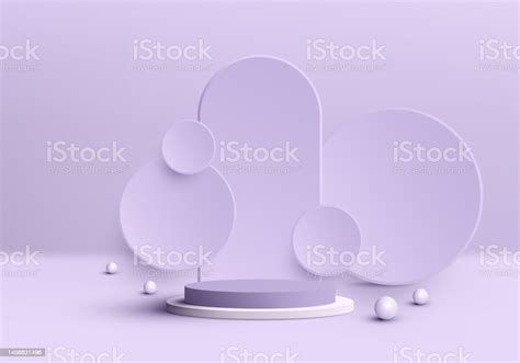 보라색 배경에 3d 현실적인 빈 보라색과 흰색 실린더 수준 연단 받침대 0명에 대한 스톡 벡터 아트 및 기타 이미지 0명
