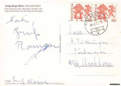 Laax Gr 1973 Luftseilbahn Crap Sogn Gion Rot Gelbe Gondel Kaufen