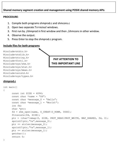 Solved Shared Memory Segment Creation And Management Using
