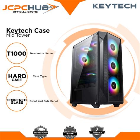Keytech Computer Case T T Terminator Series Tempered Glass Mid Tower Gaming Case