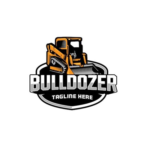 Premium Vector Yellow Bulldozer Heavy Equipment Logo Badges