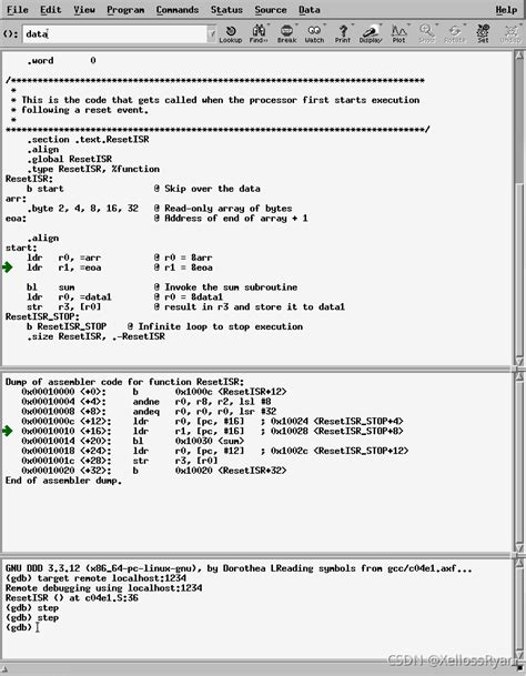 如何使用ddd gdb qemu搭建开源的裸板arm汇编调试环境 ddd gdb csdn博客