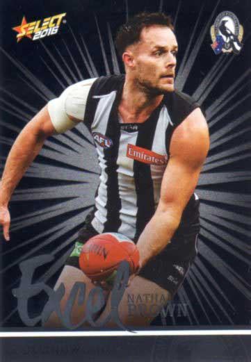 2016 Afl Footy Stars Excel Parallel Ep42 Nathan Brown Magpies Diggaz