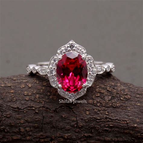 Ruby Ring Lab Ruby For Women Ring Jewelry From India Ruby Etsy