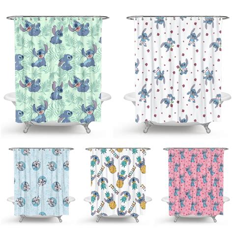 Lilo And Stitch Waterproof Shower Curtain 35x72 Inch Luxury Bath Curtain