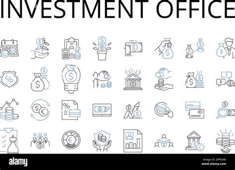 Investment Office Line Icons Collection Wealth Management Office Financial Management Center
