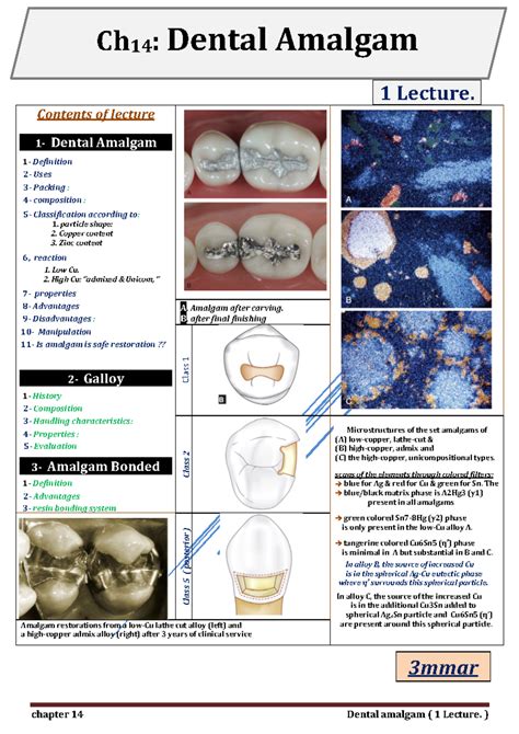 14 Amalgam Chapter 14 Dental Amalgam 1 Lecture 1 Lecture Contents Of Lecture