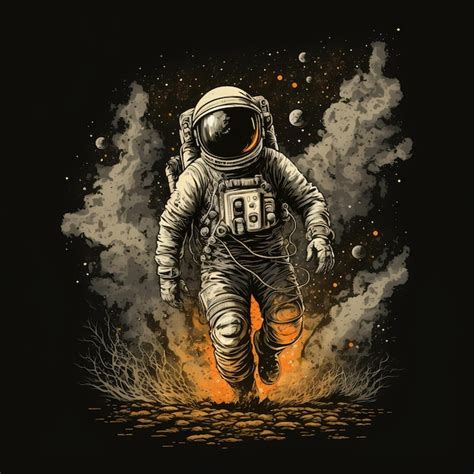 Premium Photo An Illustration Of An Astronaut Walking In Space