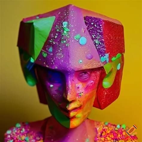Intricate Origami Figures Made Of Colored Recycled Paper On Craiyon