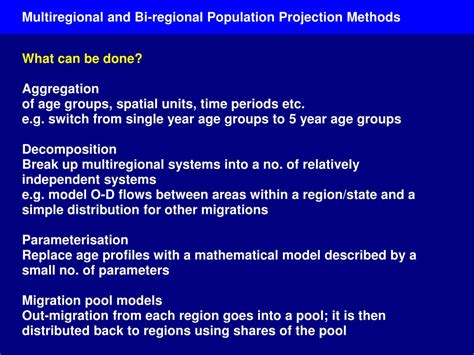 Ppt Multiregional And Bi Regional Population Projection Methods A Brief Overview Prepared For