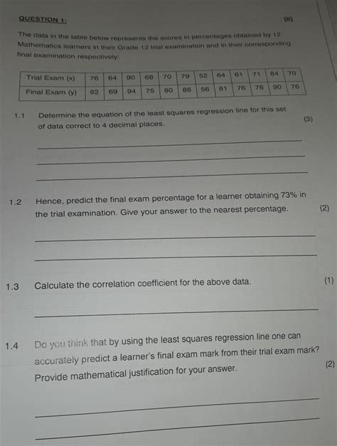 Solved Question 1 8 The Data In The Table Below