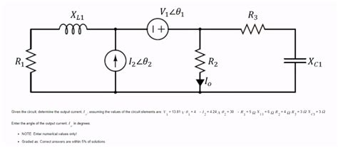 Enter The Angle Of The Output Current I0 In Degrees Chegg