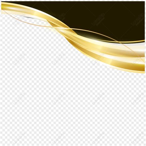 Abstract Wavy Curve Border Black Gold Shiny Light Spot Abstract Waves Border Decoration Png
