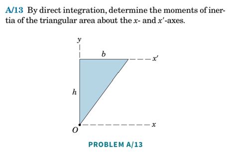 Solved A 13 By Direct Integration Determine The Moments Of Chegg