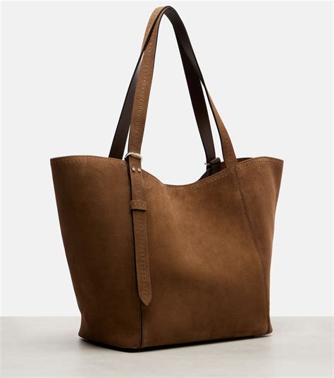 Archetipo Large Suede Tote Bag In Brown Max Mara Mytheresa