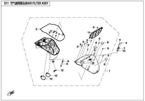 Air Filter Assy E11 2015 Engine 283mt Cfmoto Oem