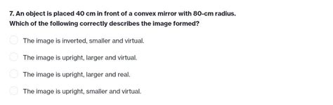 Solved An Object Is Placed Cm In Front Of A Convex Chegg