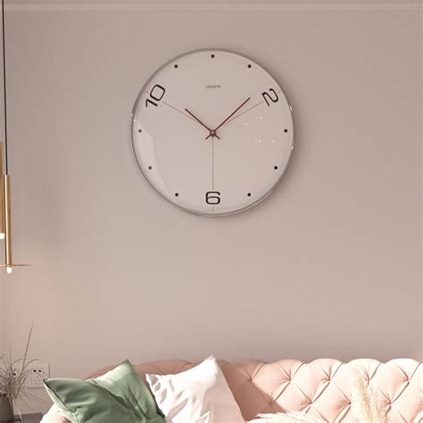 朗品现代美式北欧极简约时尚金属静音客厅卧室办公挂钟石英钟 虎窝淘